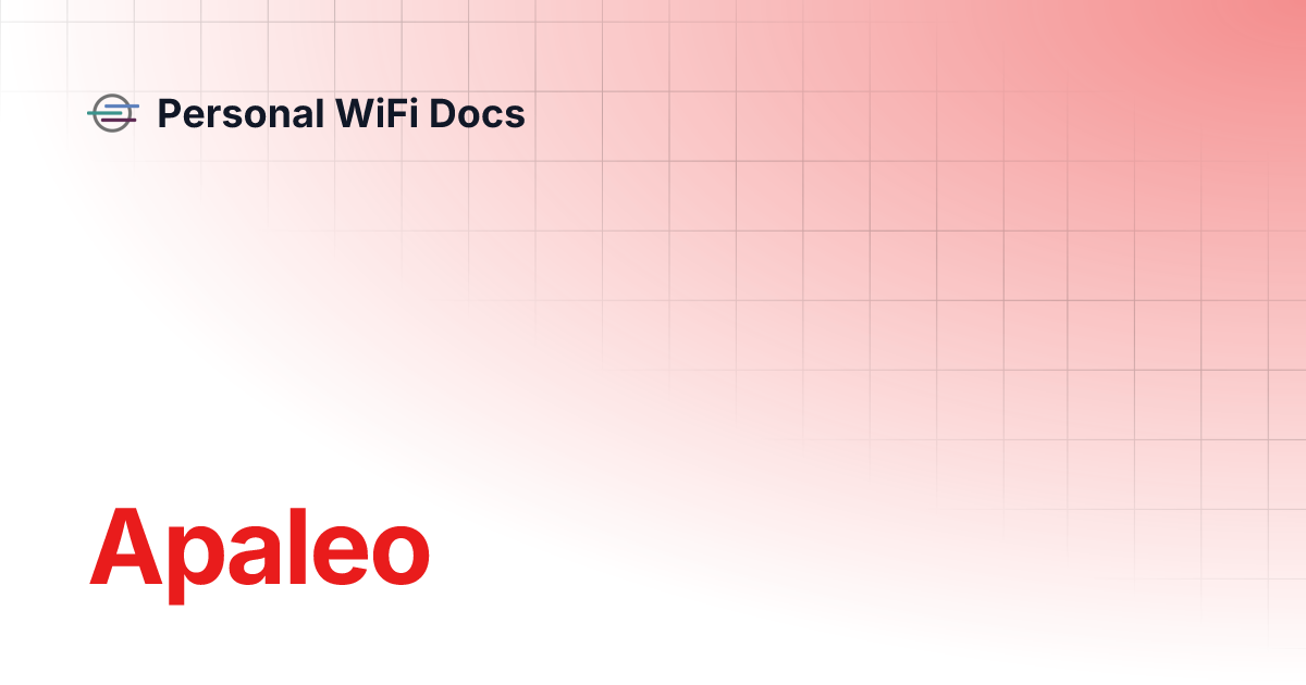 Apaleo | Personal WiFi Docs
